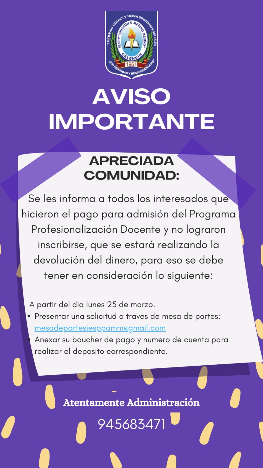 Admisión – Profesionalización Docente